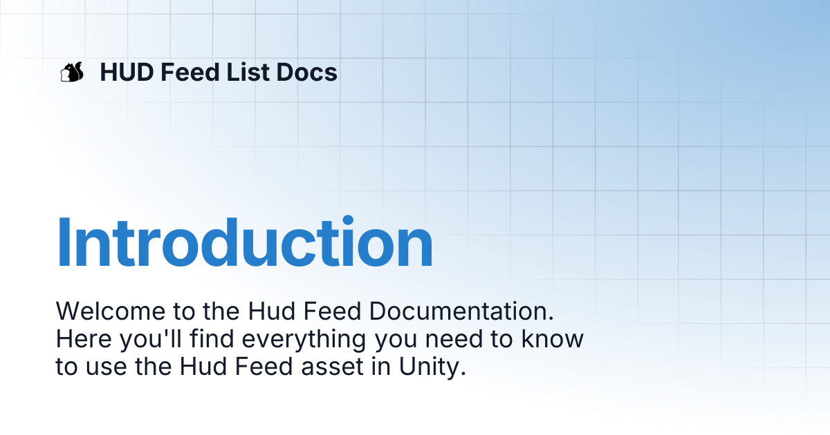 Introduction | HUD Feed List Docs